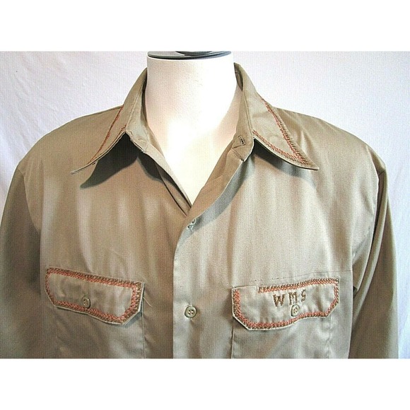 Big Mac | Shirts | Vtg 7s Big Mac Jc Penneys Khaki Lng Slv Embroidered ...